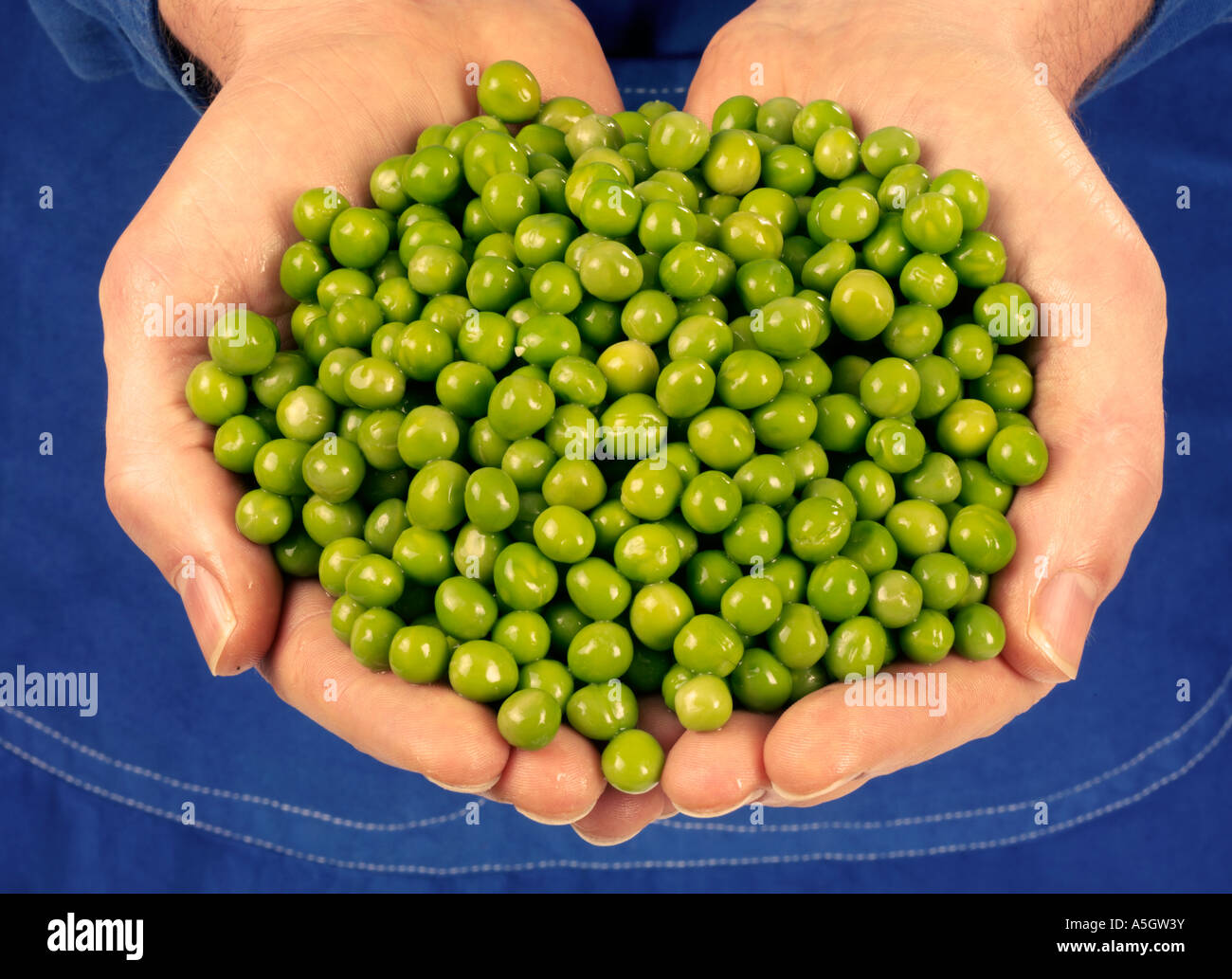 MAN HOLDING PEAS Stock Photo - Alamy