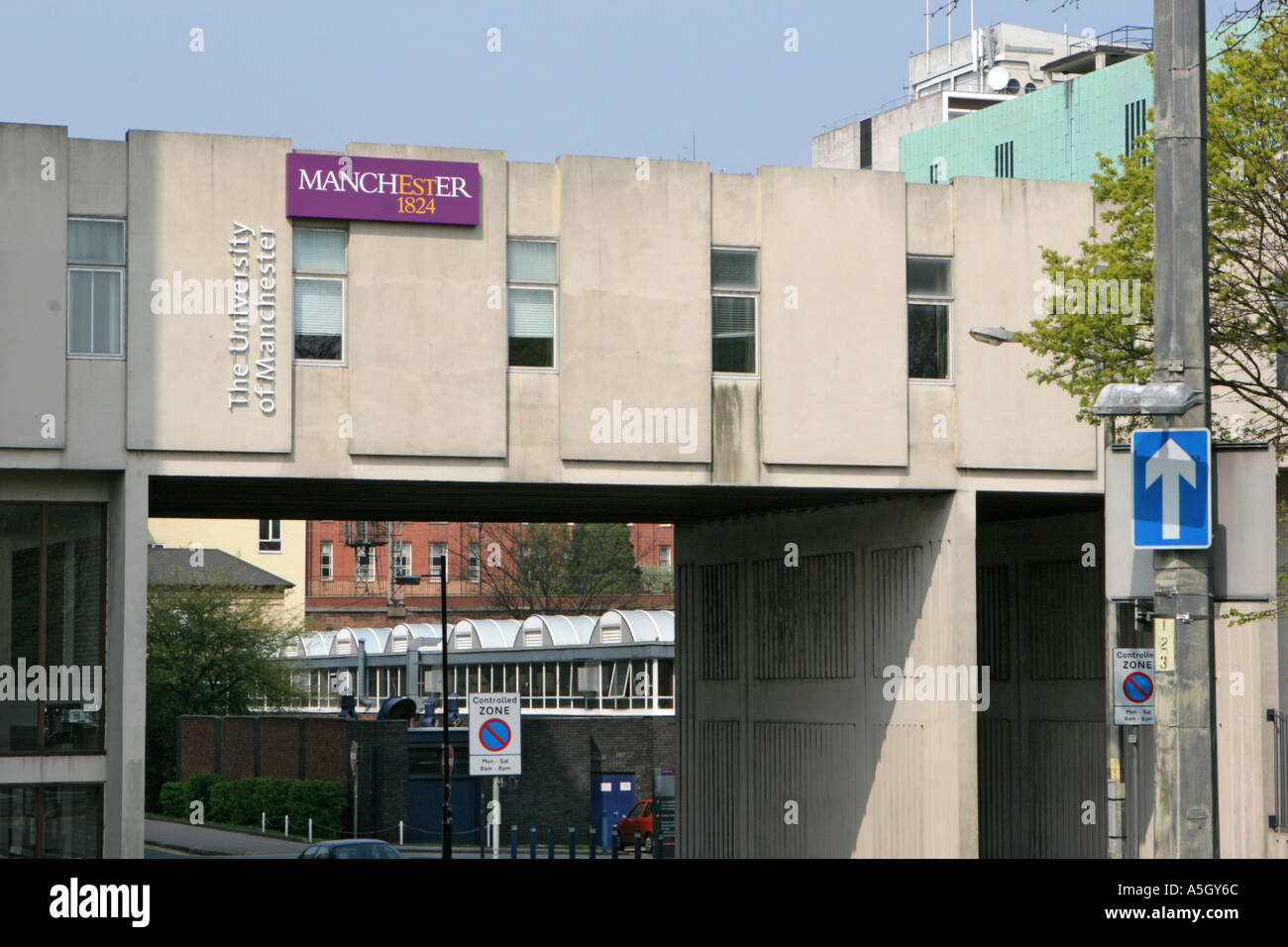 Faraday Building bridge over Sackville Street University of Manchester ...