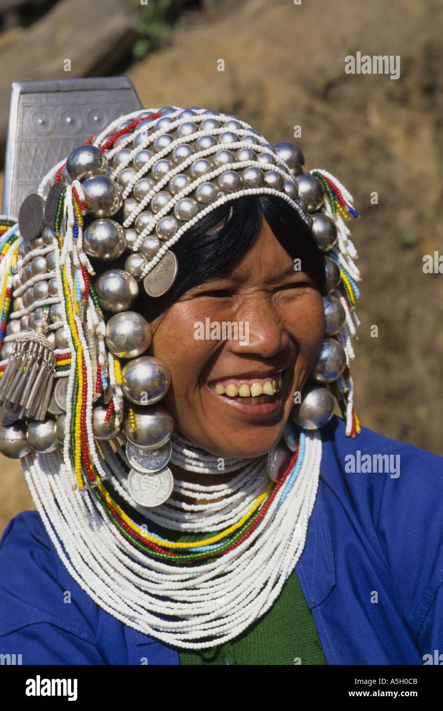 Myanmar Akha tribeswoman Stock Photo - Alamy