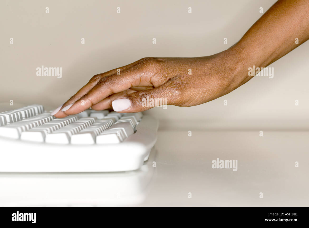 Female hands entering data on hi-res stock photography and images - Alamy