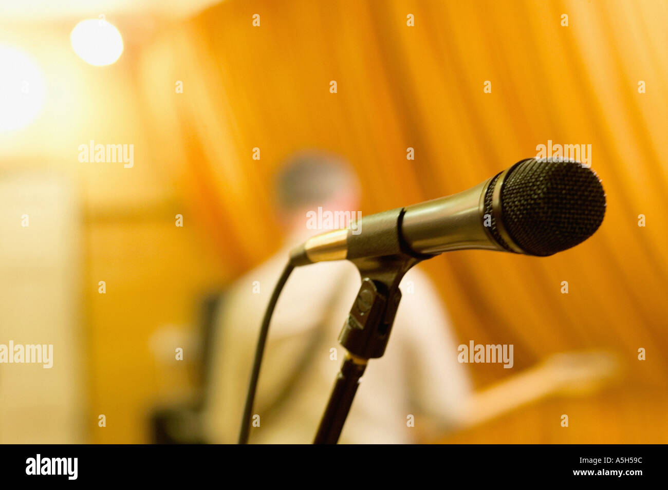 Microphone in a recording studio Stock Photo - Alamy