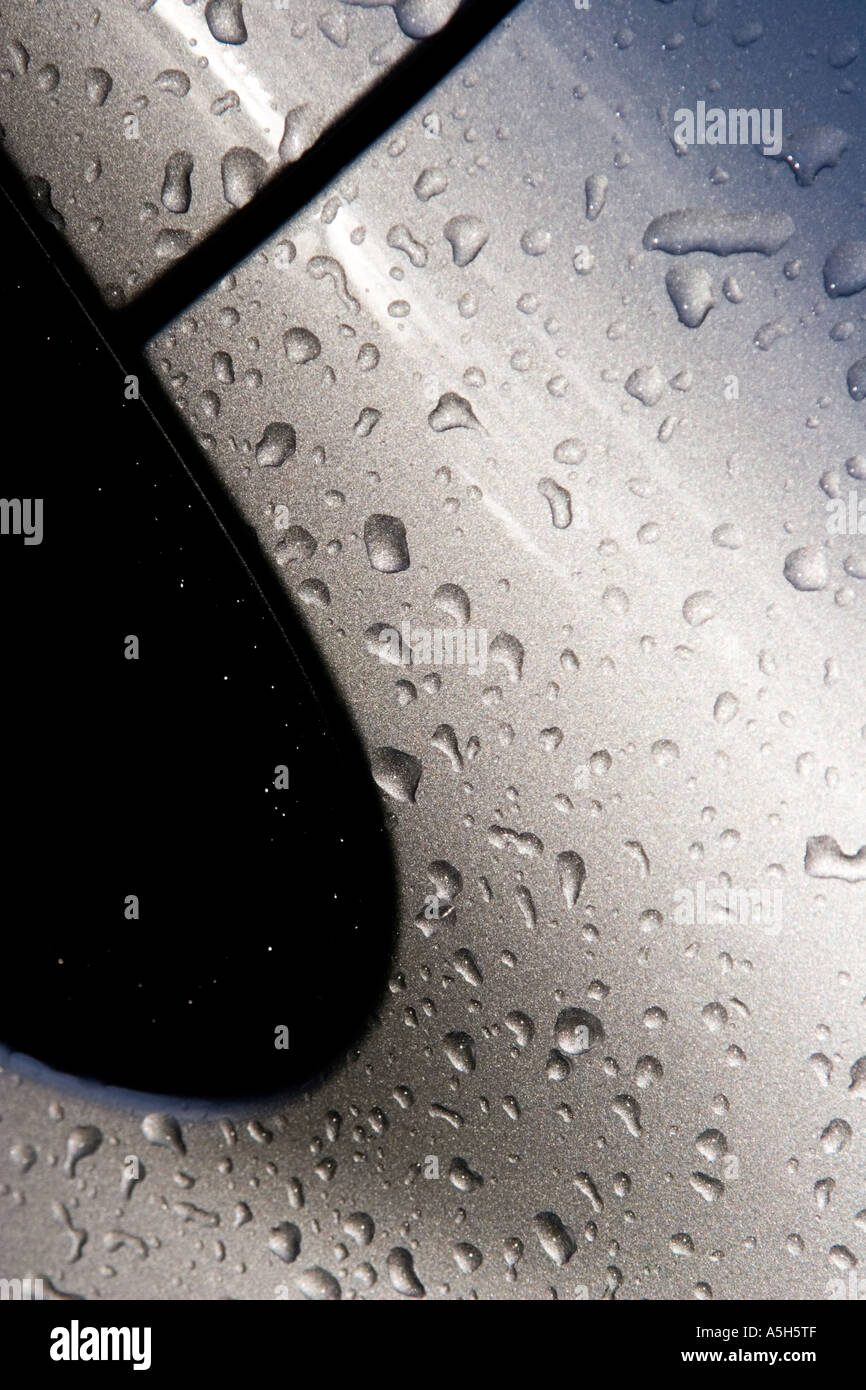 Raindrops on a car body Stock Photo - Alamy