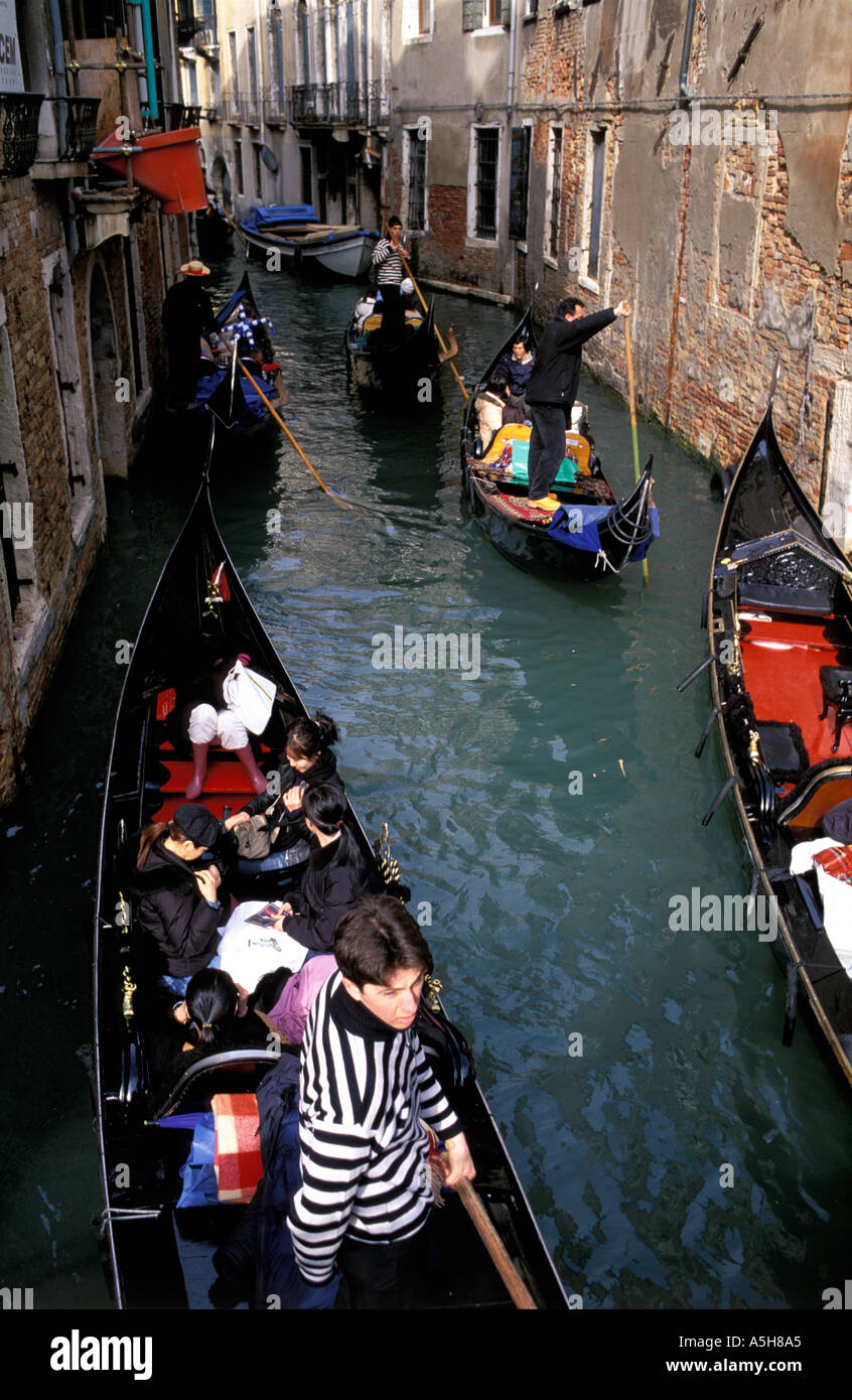 Traffic jam in Venice canals Italy Stock Photo - Alamy