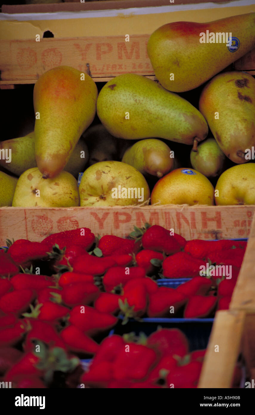 Fresh Fruits Corfu Greece Stock Photo - Alamy