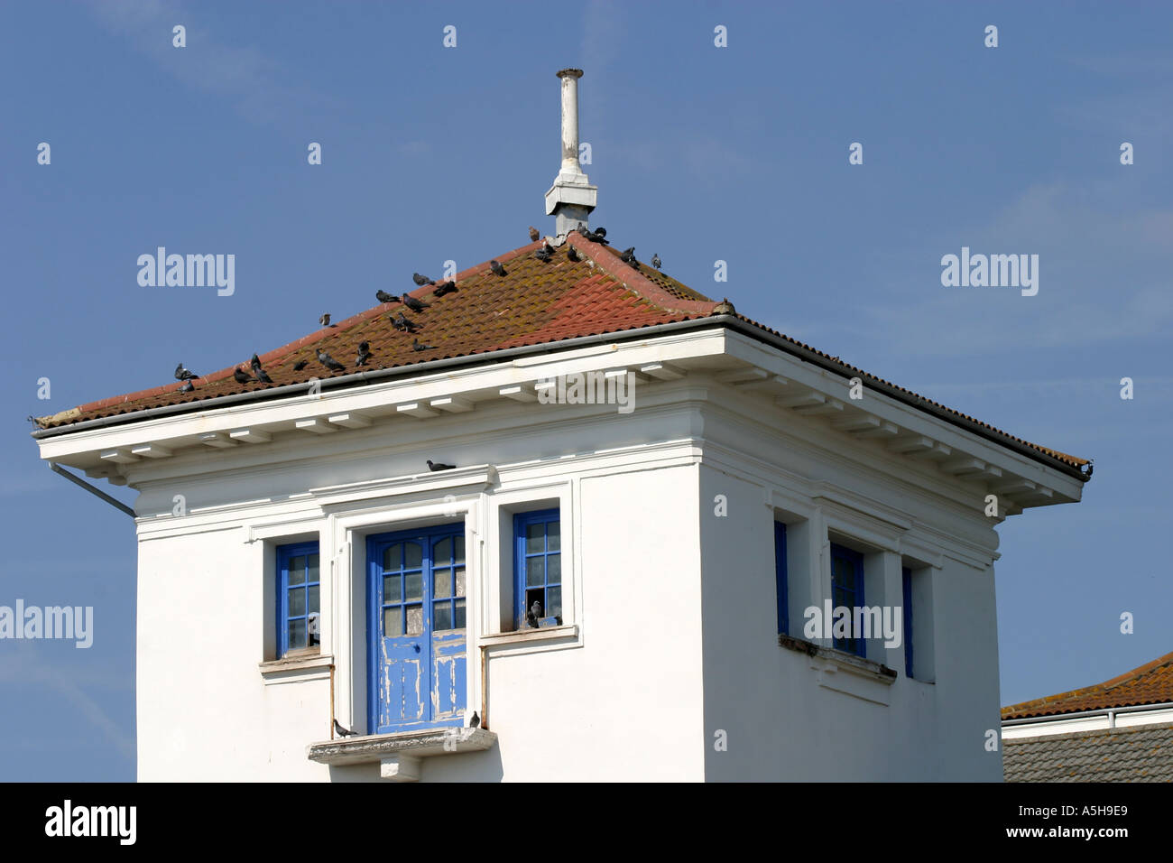 Italian style tower on top of harbour building in Weston super Mare ...