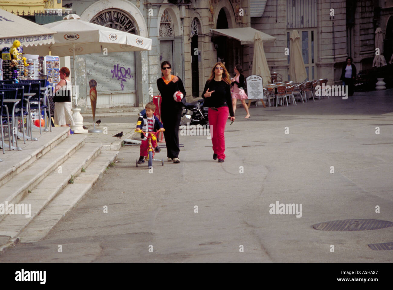 Plaza Corfu Greece Stock Photo - Alamy