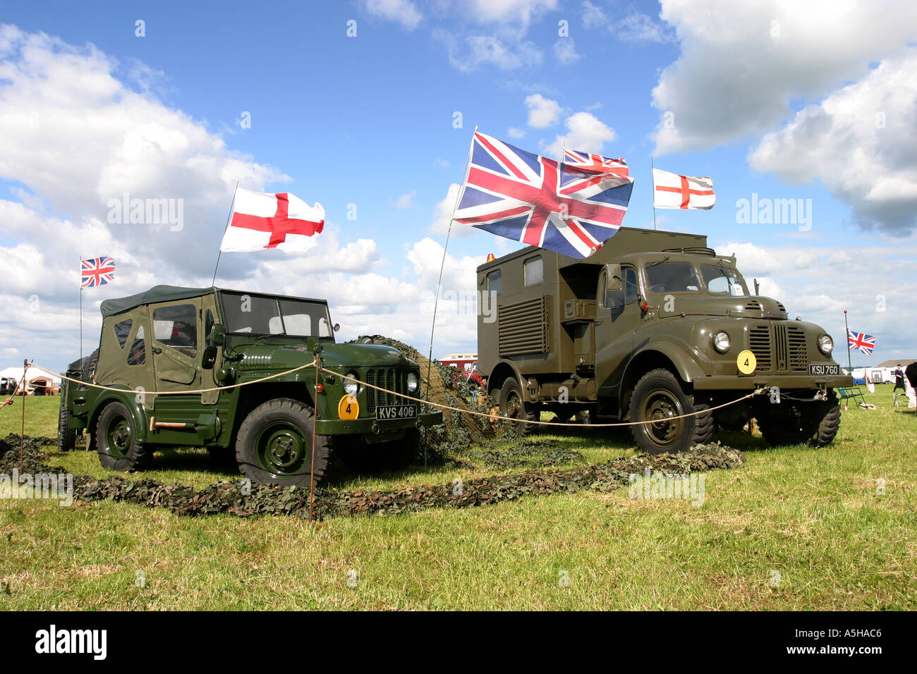 Military vehicles at a vintage car show Stock Photo - Alamy