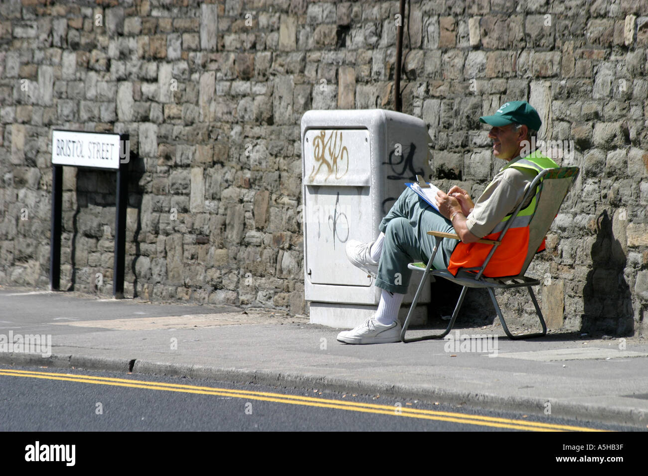 Traffic surveyor in Bristol Street Swindon Stock Photo - Alamy