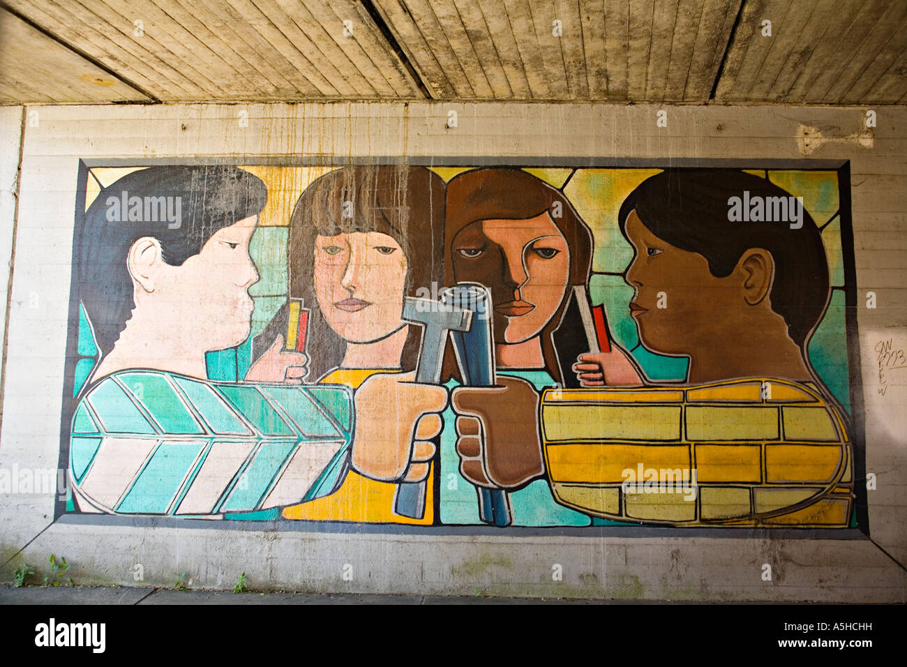 ILLINOIS Chicago Mural in south side Metra viaduct Childhood is Without ...