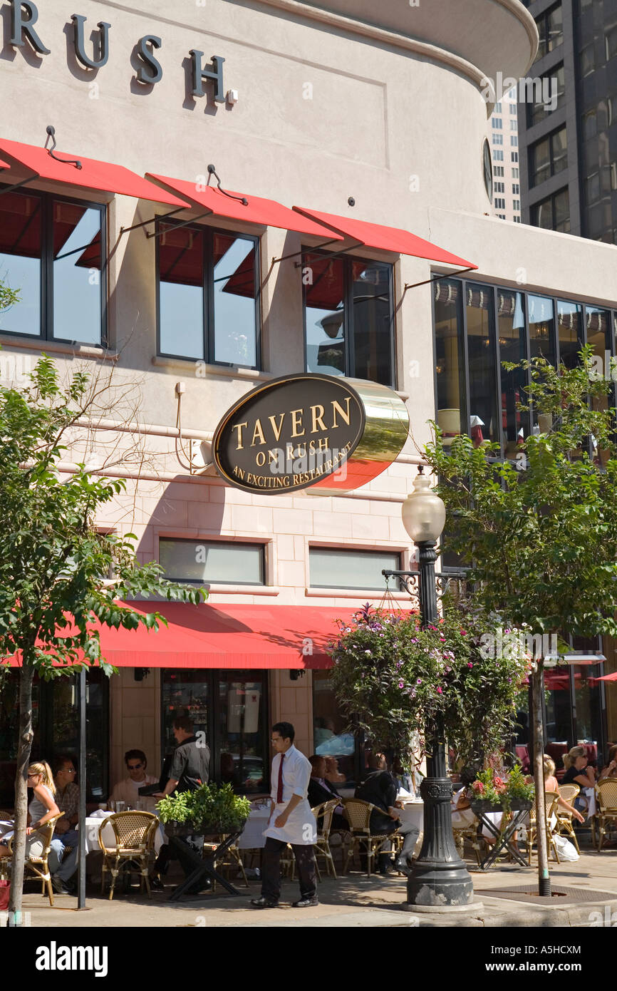 ILLINOIS Chicago People eat outdoors at Tavern on Rush restaurant on ...