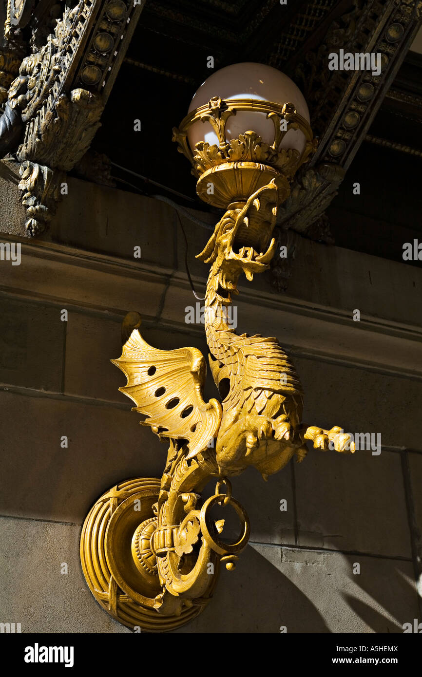 ILLINOIS Chicago Ornamental exterior lighting fixture shaped like ...