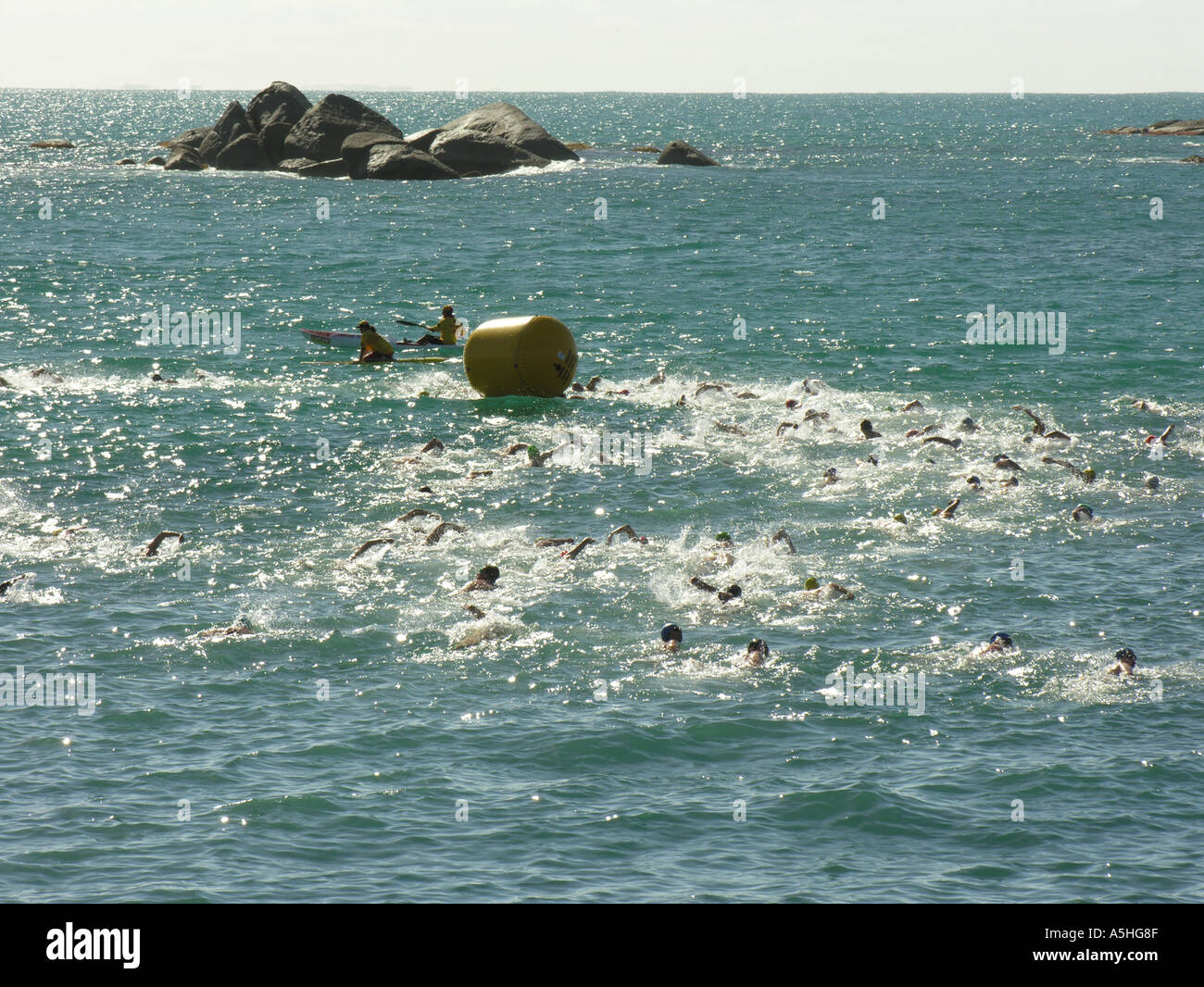 Open water swimmers buoy hi-res stock photography and images - Alamy