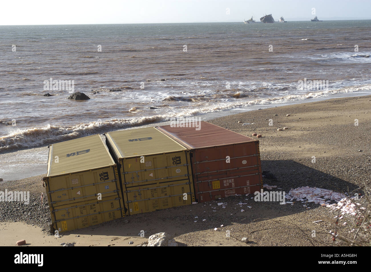 MSC Napoli container ship aground off Branscombe in South Devon ...