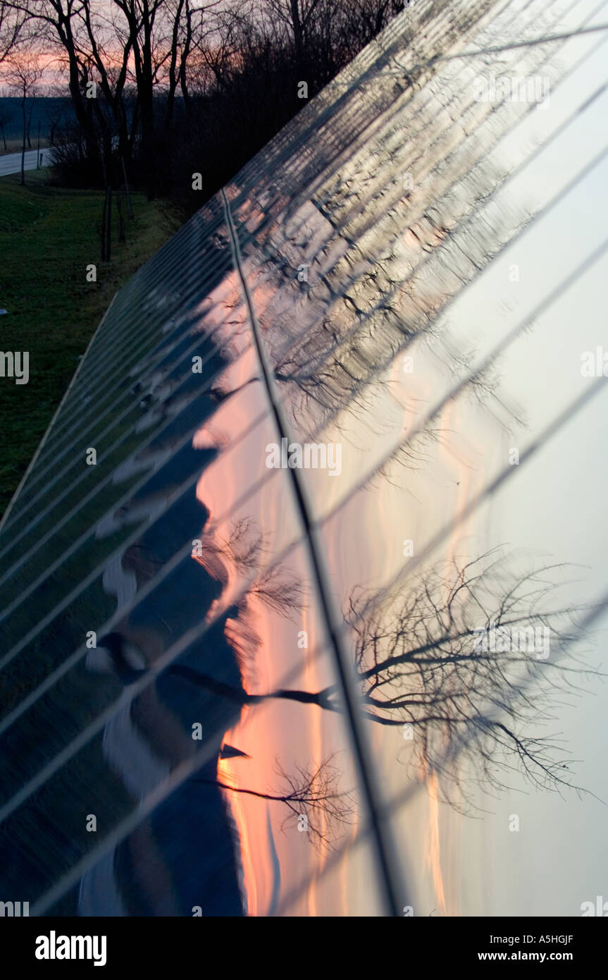 solar power system, reflection of a tree Stock Photo - Alamy