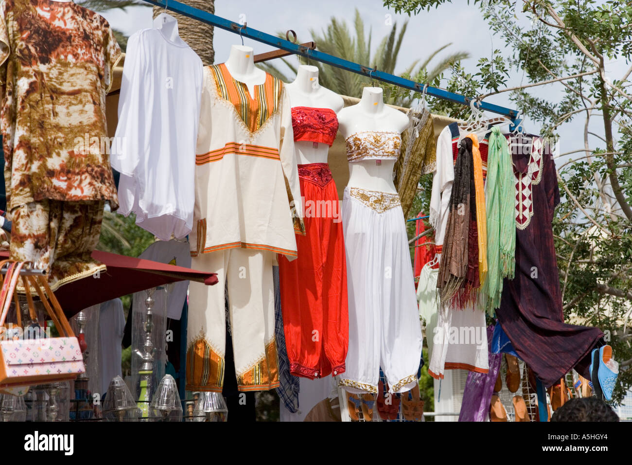 Clothes in Tunisian Market - Tunisia Djerba Houmt Souk Stock Photo - Alamy