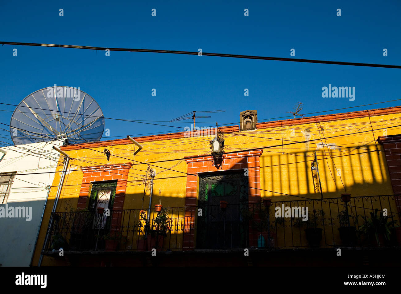 MEXICO San Miguel de Allende Satellite dish atop buildings with ...