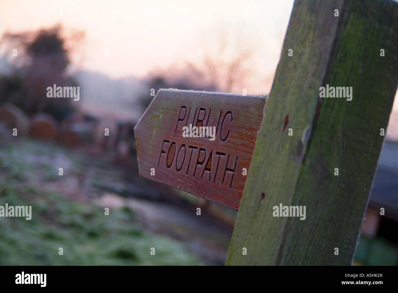 Public foothpath sign womersley north hi-res stock photography and ...