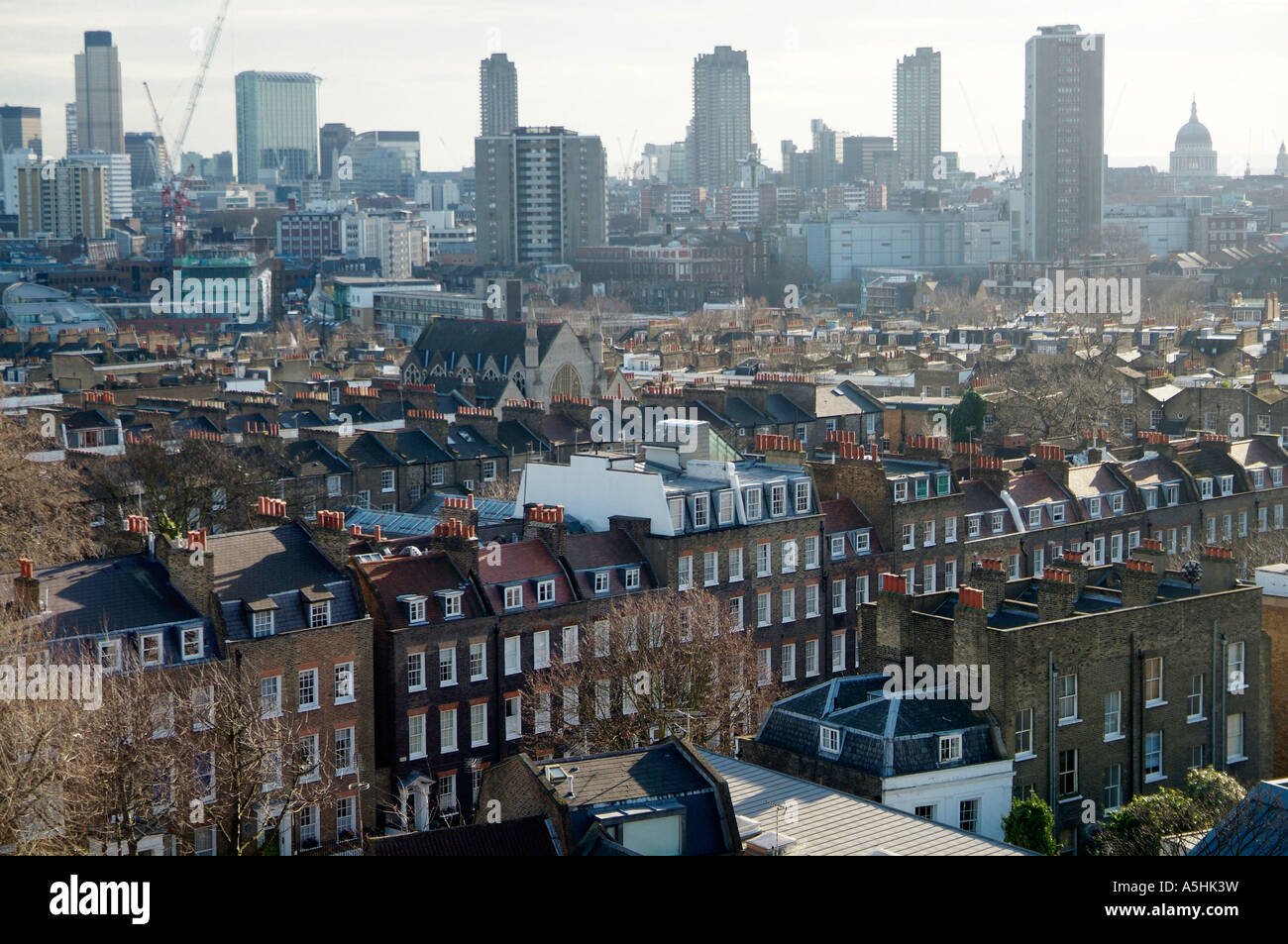 High level view of the City of London skyline, with St Pauls, from ...