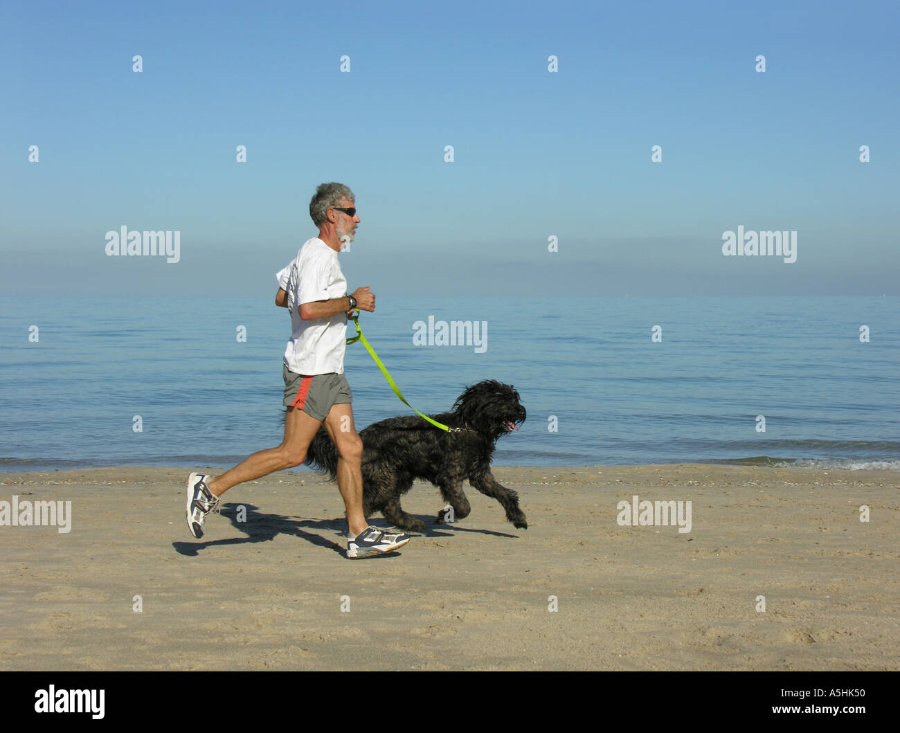Black man jogging with dog hi-res stock photography and images - Alamy