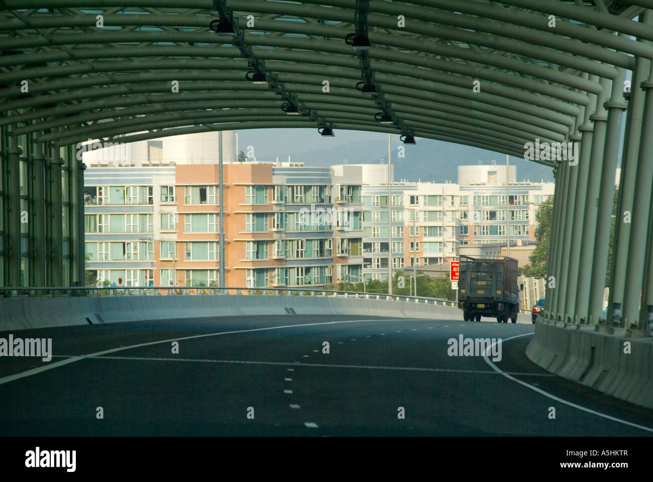 Asia China Hong Kong sheltered road Stock Photo - Alamy