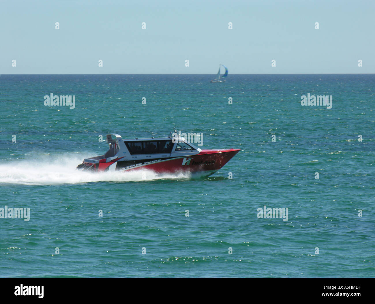 High powered speedboat driving at high speed Stock Photo - Alamy