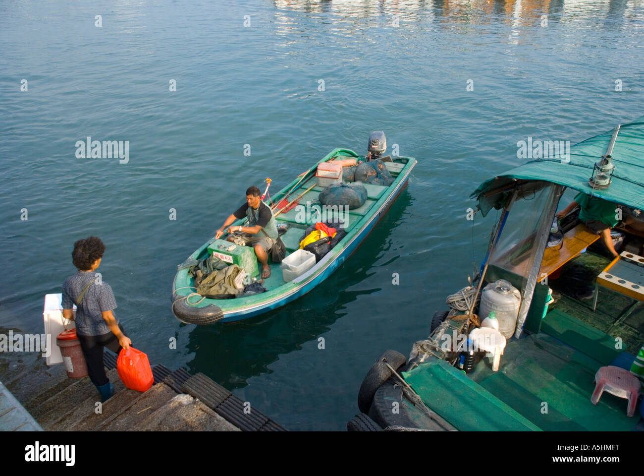 Asia China Hong Kong new territories sai kung harbour boats Stock Photo - Alamy