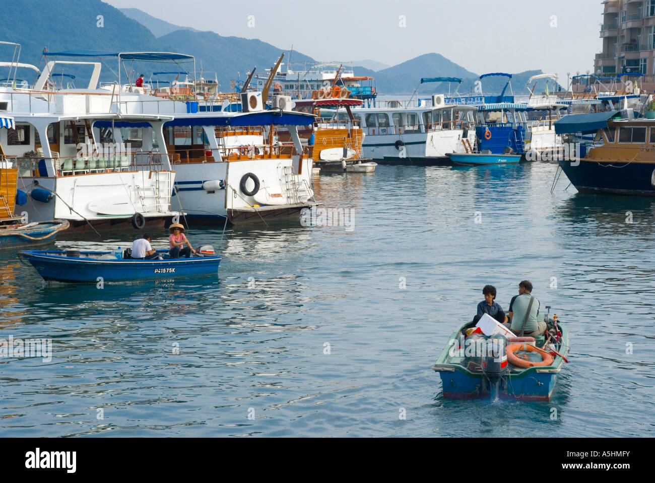 Asia China Hong Kong new territories sai kung harbour boats Stock Photo - Alamy