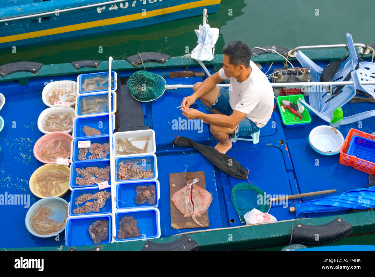 Asia China Hong Kong new territories sai kung fishing boats Stock Photo - Alamy