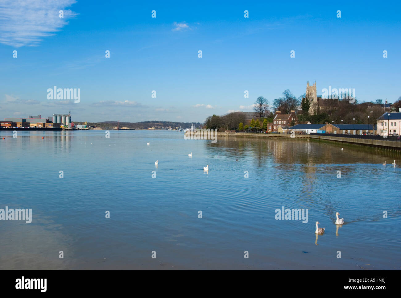 europe uk england kent chatham Medway and church Stock Photo - Alamy