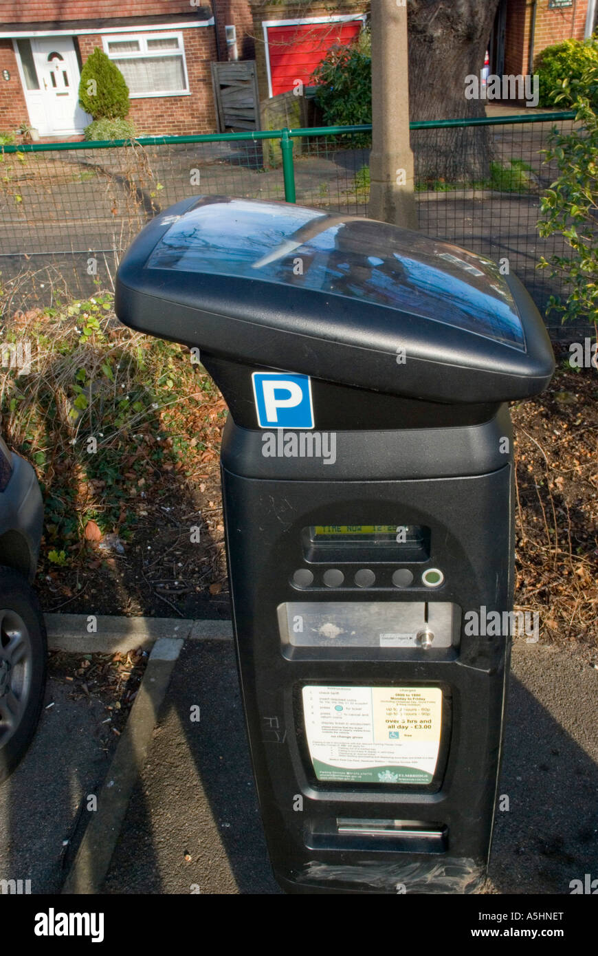 uk england solar panel powered parking meter ticket dispenser Stock ...