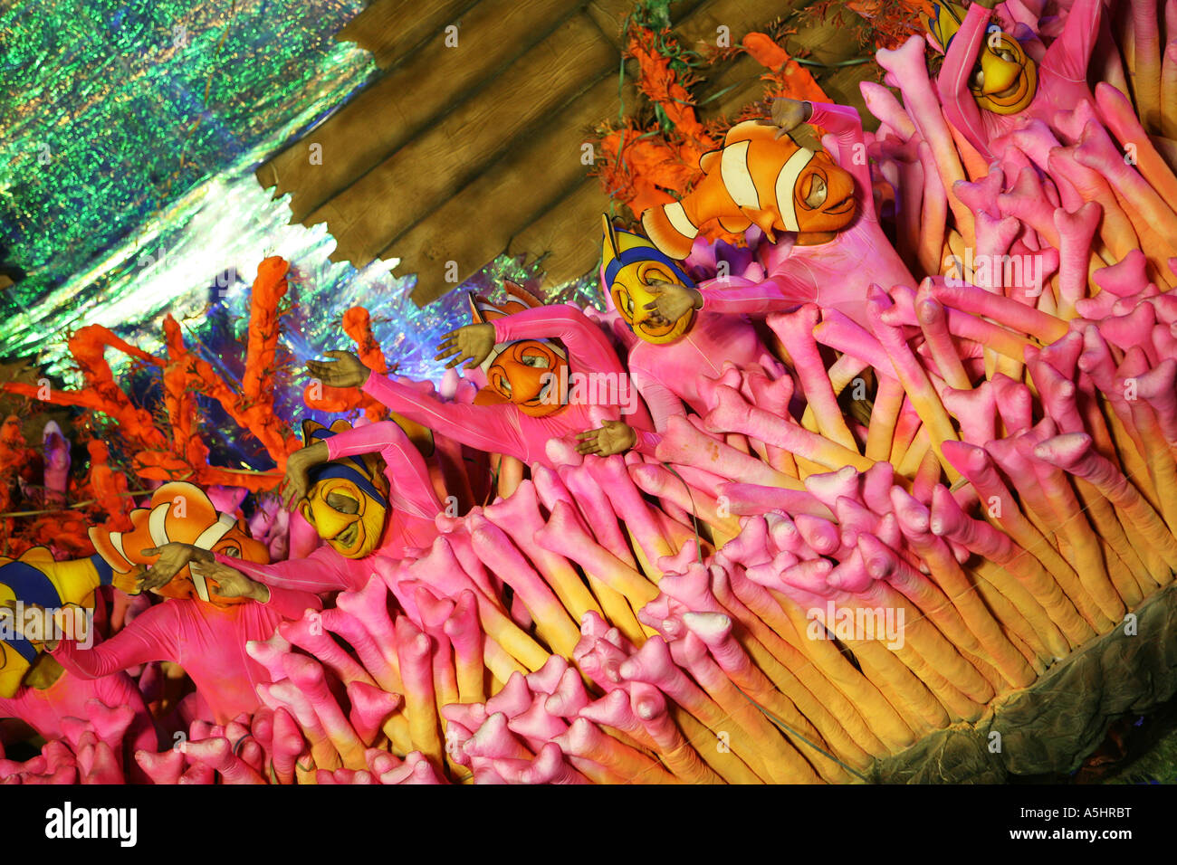 Floats and samba dancers in amazing costumes, in the Rio de Janeiro ...