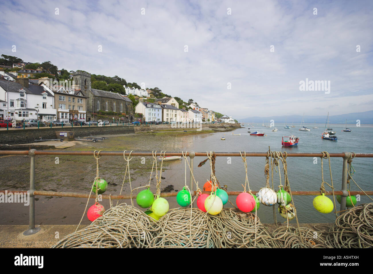 Aberdovey shoreline and Estuary of the River Dovey or Afon Dyfi from ...