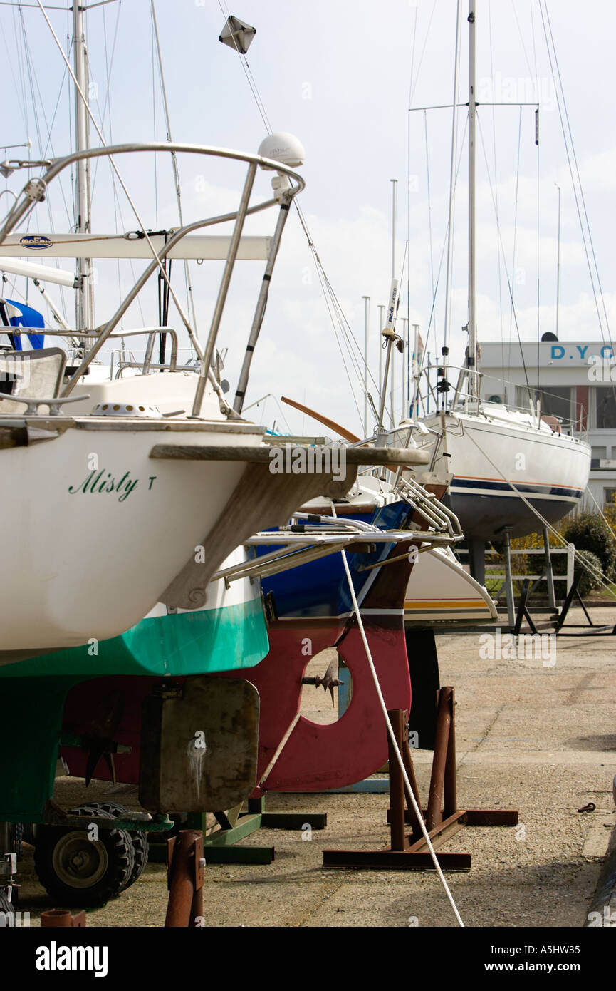 Yachts and boats in dry dock France Europe Stock Photo - Alamy