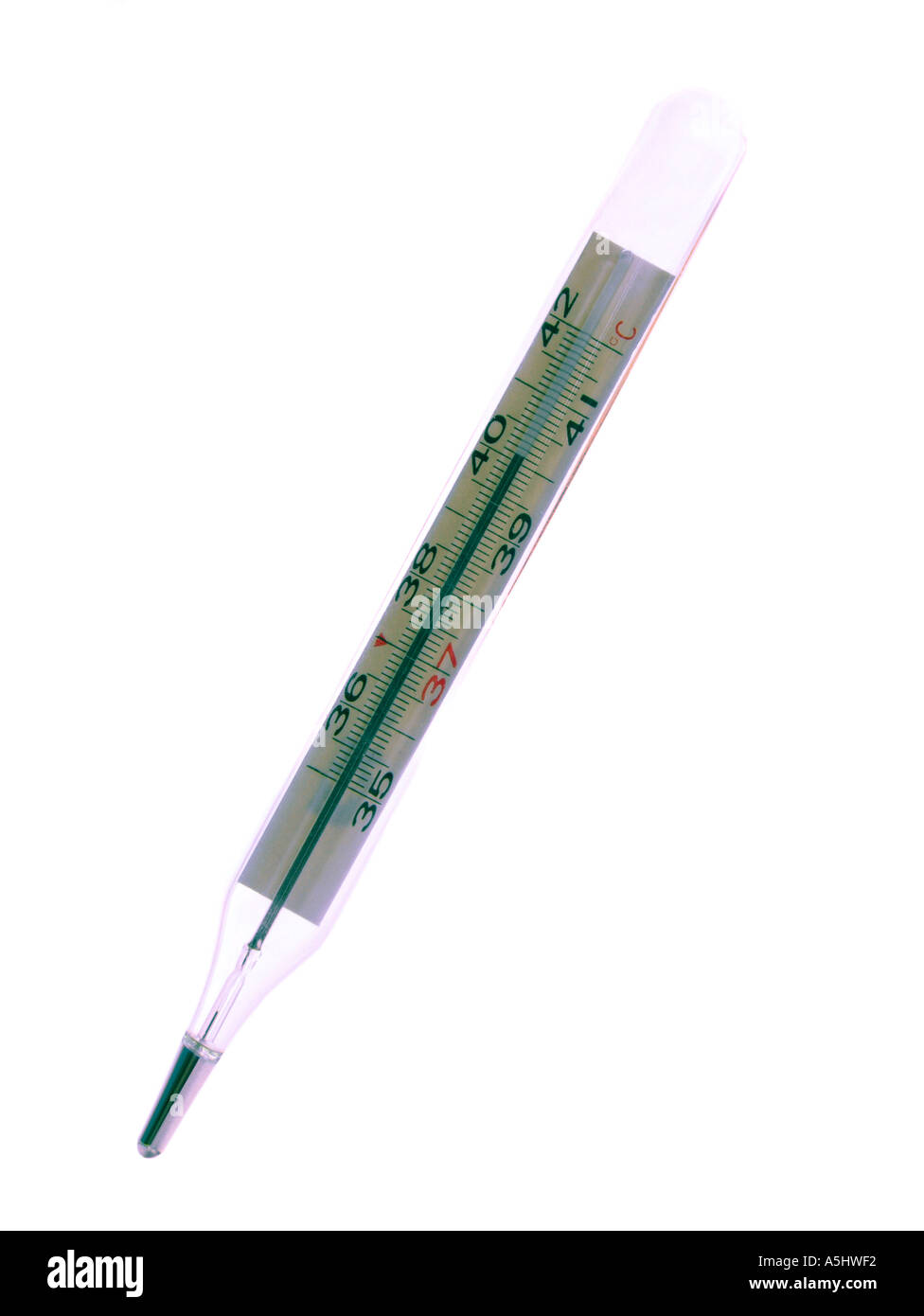 Medical thermometer showing high temperature Stock Photo - Alamy