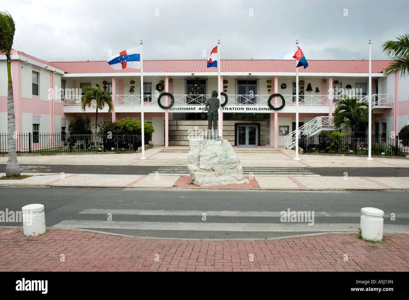 Statue of Dr Claude Wathey in front of the Government Administration ...