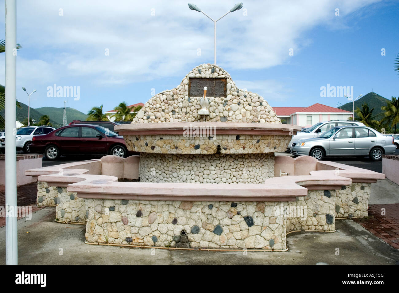Clem Labega Square (carpark), Philipsburg Stock Photo - Alamy