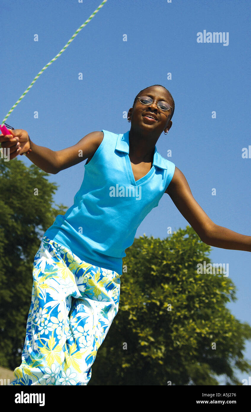 African american girl jumping rope hi-res stock photography and images ...