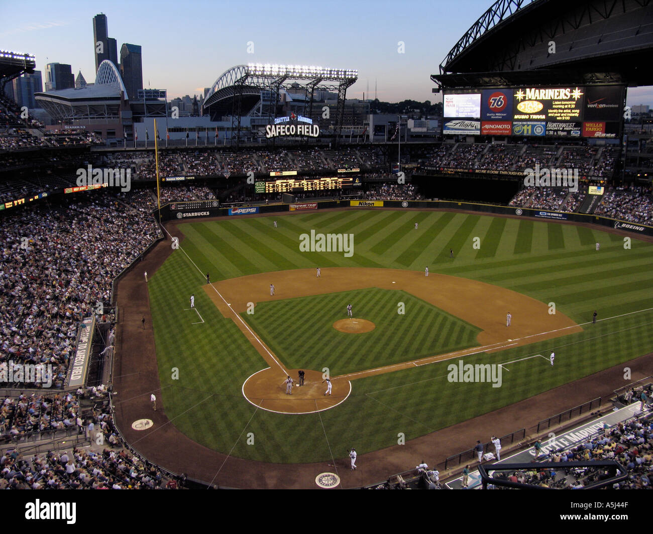 Major league baseball game between Cleveland Indians and Seattle ...