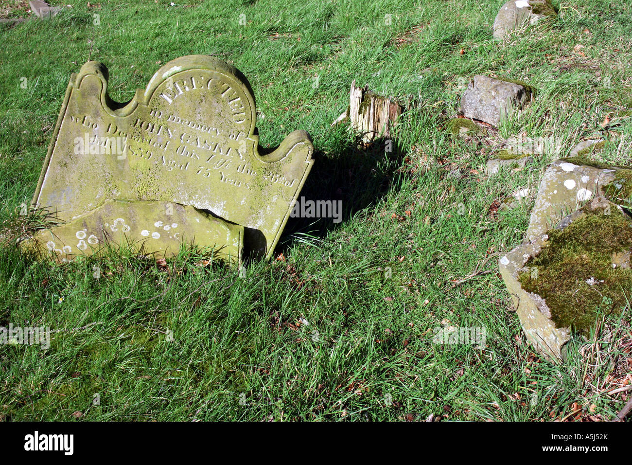 broken gravestone in Old Aghagallon Cemetry, County Armagh, Northern ...