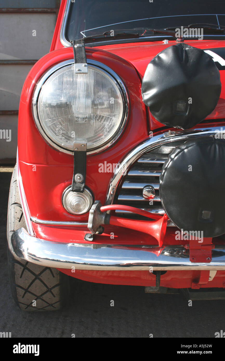 front corner of classic little red Mini Stock Photo - Alamy