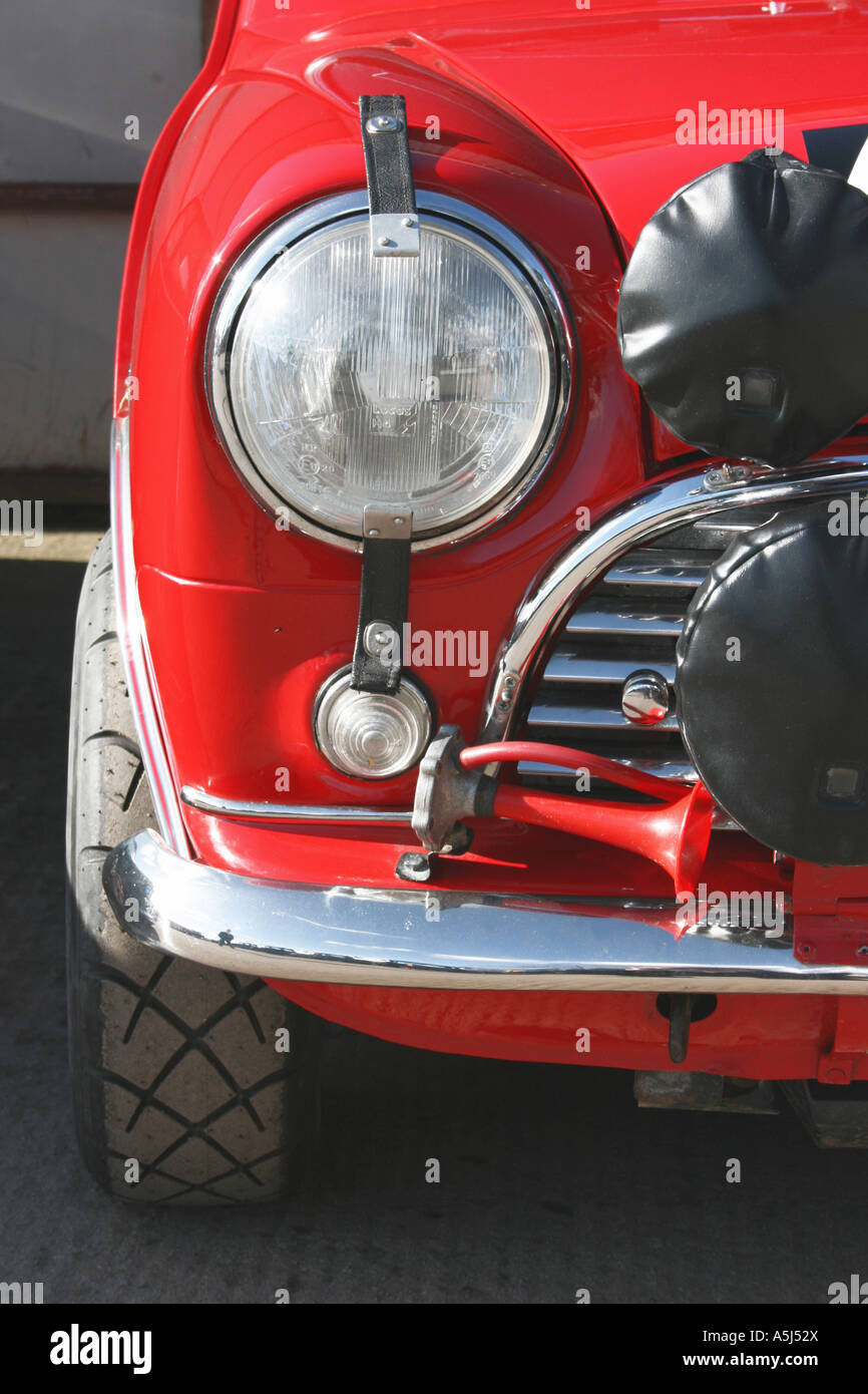front corner of classic little red Mini Stock Photo - Alamy