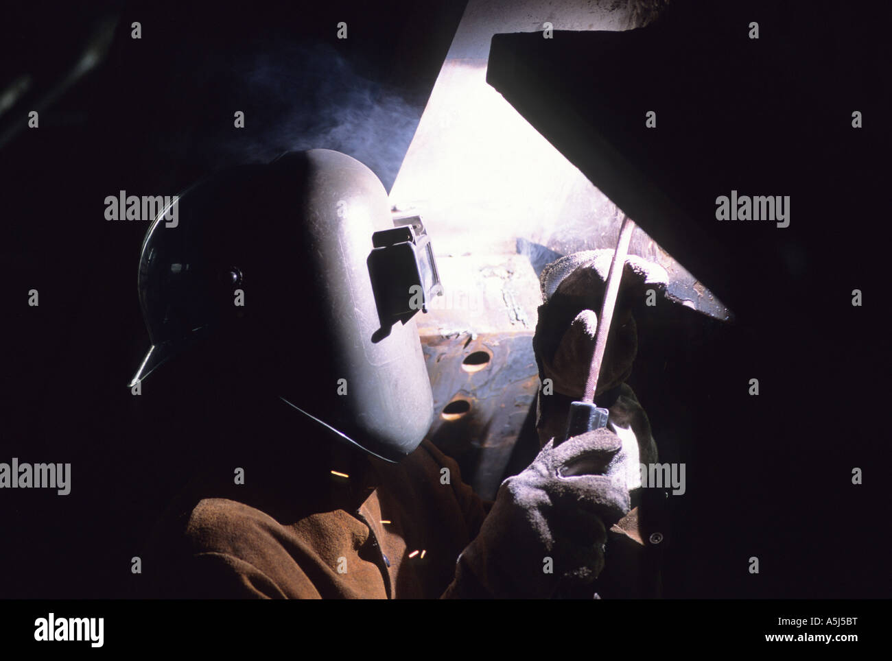 Welder working on the new Random House building at 1540 Broadway in New ...