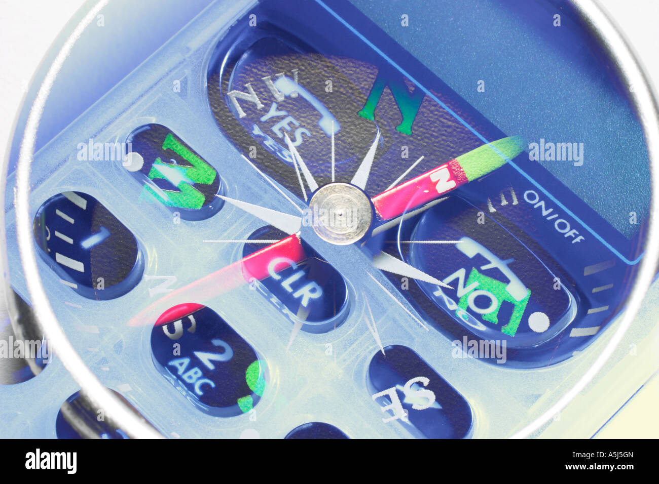 Mobile Phone and Compass Stock Photo - Alamy