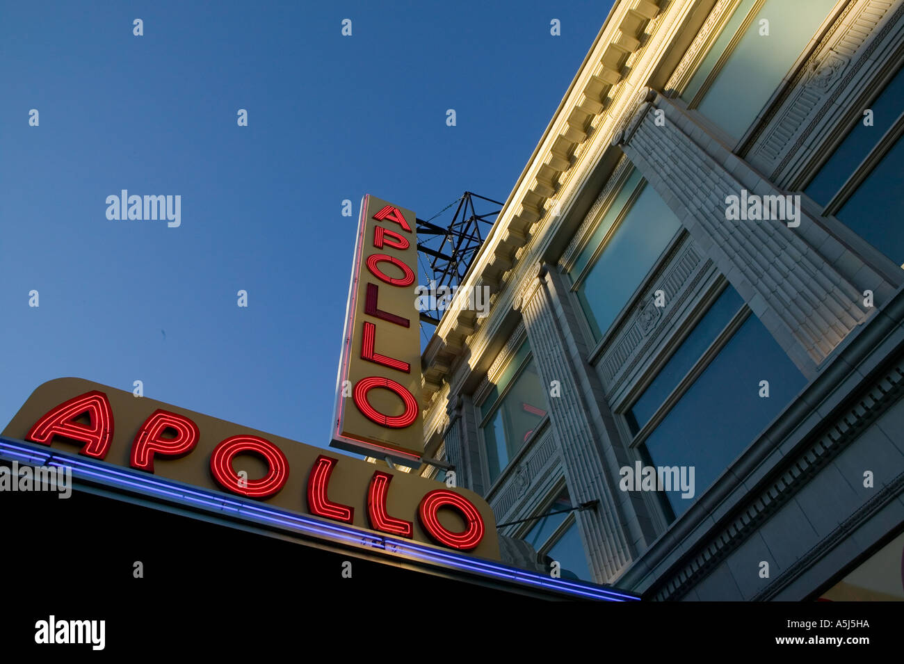 Renovated exterior facade of the Apollo theater on 125th street in ...