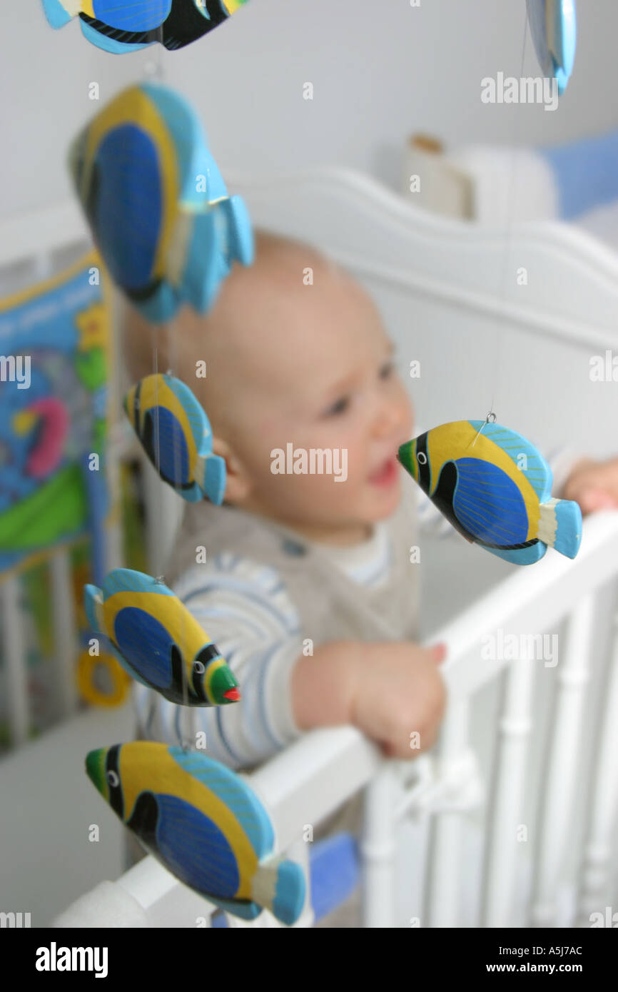 baby boy in cot Stock Photo - Alamy