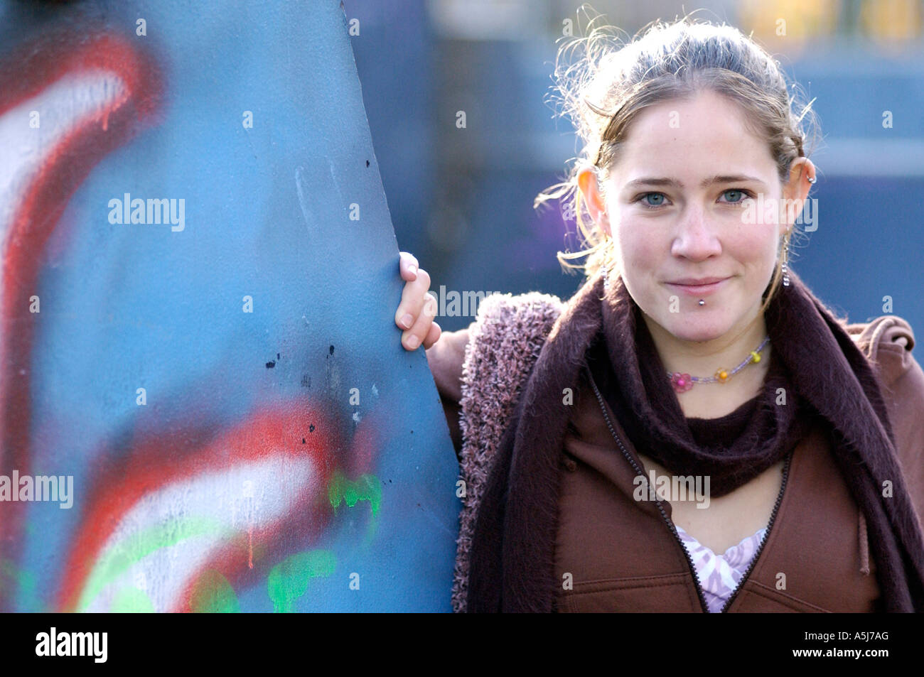 British teenage female student portrait at college in London UK Stock ...