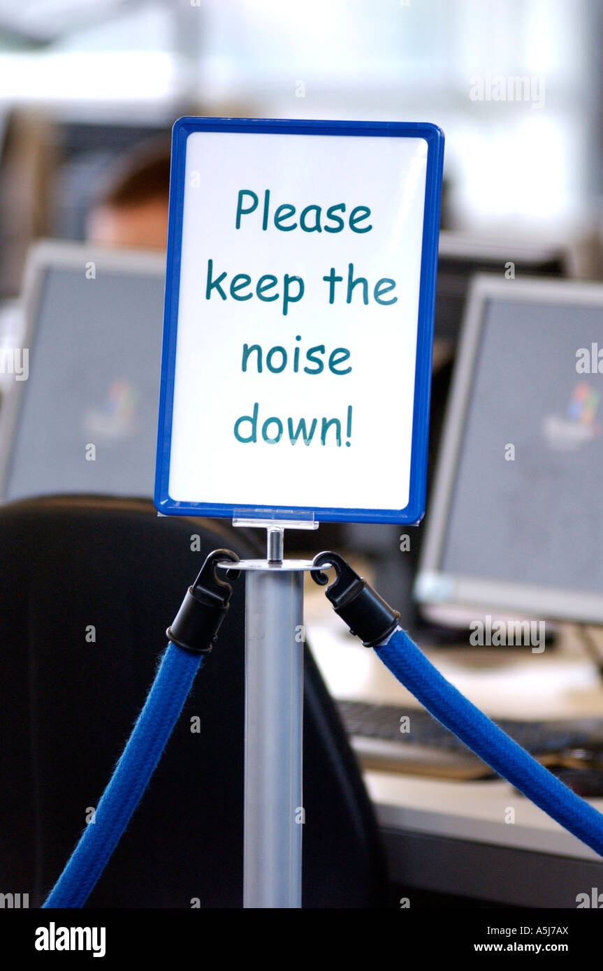 Sign in library to keep noise down when examination are in progress ...