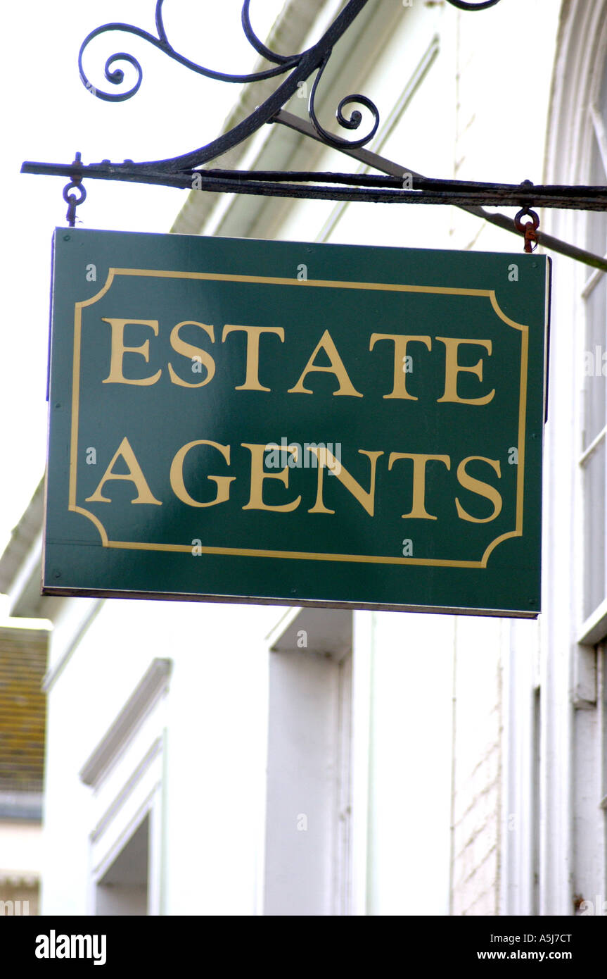 British estate agent sign London UK Stock Photo - Alamy