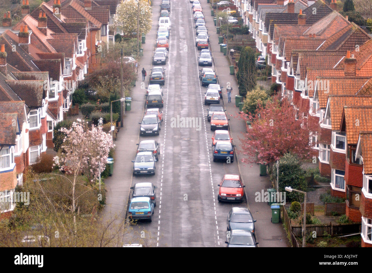 British residential street surburban England London UK Stock Photo - Alamy