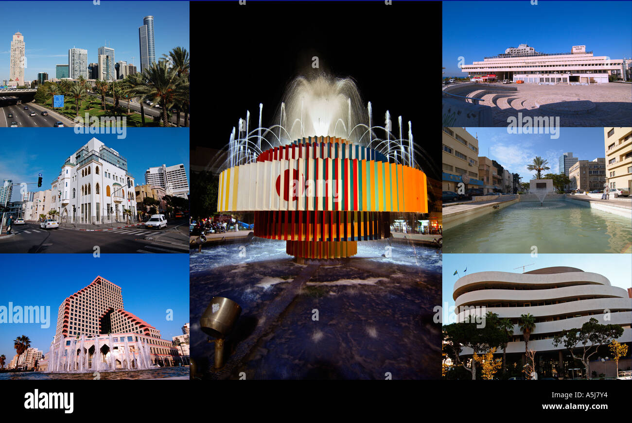Tel Aviv Israel collage Stock Photo - Alamy